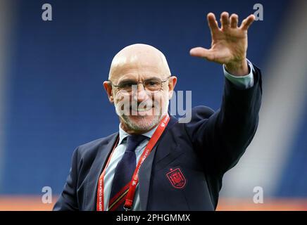 Spain manager Luis de la Fuente during the UEFA Euro 2024 qualifying ...
