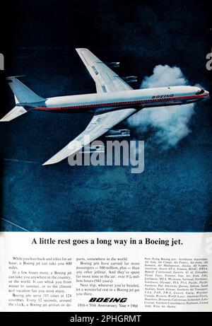 Boeing 50th anniversary advert in a Natgeo magazine September 1966 ...