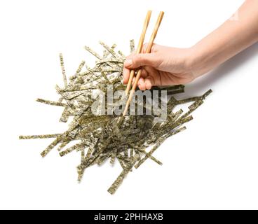 Nori seaweed sheet piece. Hand-painted watercolor illustration template ...
