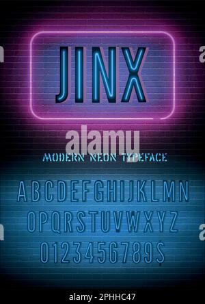 LED light 3d alphabet, extra glowing modern type. Swatch color control ...