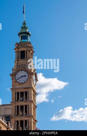 The 73 meter clock tower of the Sydney General Post Office (GPO) was ...