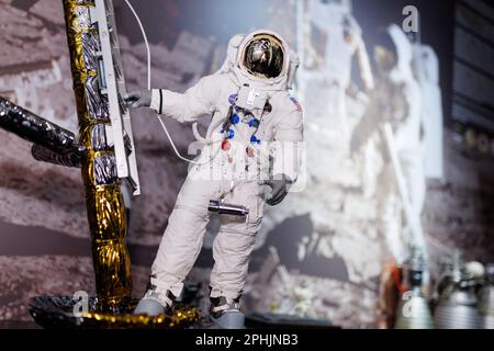Feucht, Germany. 09th Mar, 2023. Space suits are on display at the ...
