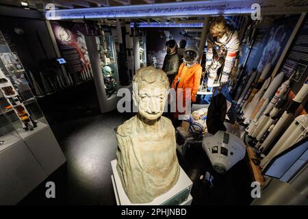 Feucht, Germany. 09th Mar, 2023. Space suits are on display at the ...