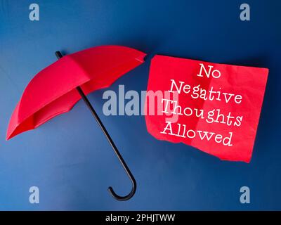 No negative thoughts allowed No negative thoughts allowed Banner in red ...