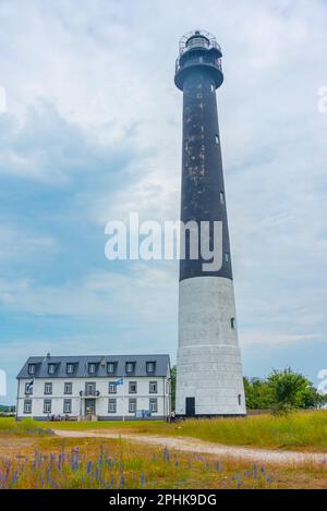 Sorve lighthouse in the Baltic Sea. Well known landmark of island ...