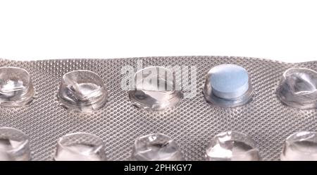 Pill strip, almost empty - just one left, isolated on white Stock Photo ...