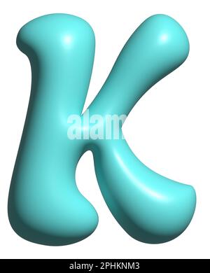 Blue balloon letter K capital, 3D alphabet display font Stock Photo - Alamy
