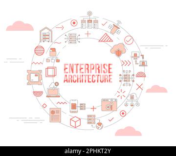 enterprise architecture concept for infographic template banner with four point list information ...