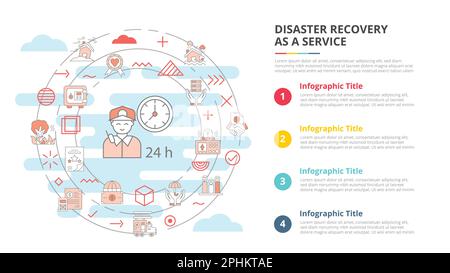 disaster recovery concept for infographic template banner with four ...
