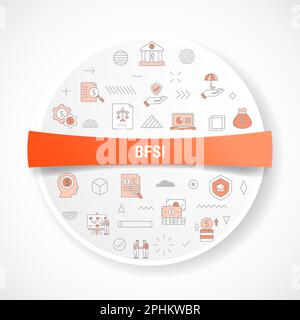 bfsi banking financial services and insurance concept with icon set ...