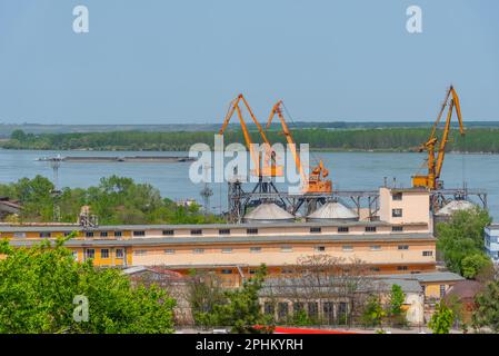 Aerial view of port infrastructure at Svishtov, Bulgaria Stock Photo ...