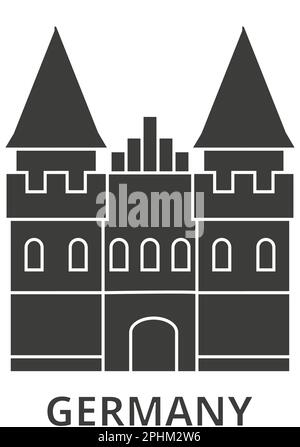 Germany,Hohenzollern Castle, travel landmark vector illustration Stock ...
