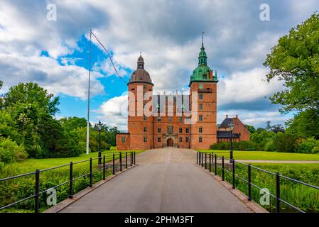 Vallo Slot in Denmark viewed during a cloudy day Stock Photo - Alamy