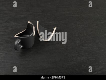 Broken Mug, Black Ceramic Cup Pieces, Smashed Teacup, Careless Concept ...