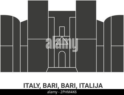 Italy, Bari, Bari, Italija, travel landmark vector illustration Stock ...