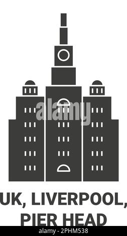 England, Liverpool, Pier Head travel landmark vector illustration Stock ...