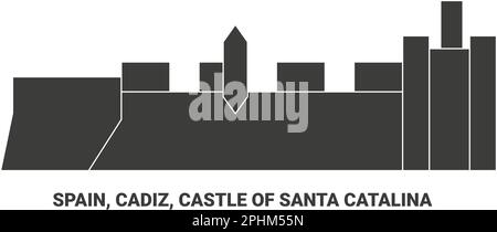 Spain, Cadiz, Torre Tavira travel landmark vector illustration Stock ...