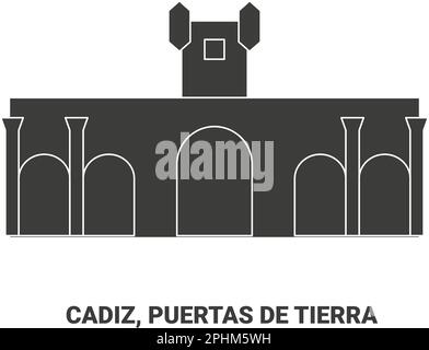 Spain, Cadiz, Torre Tavira travel landmark vector illustration Stock ...