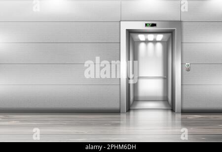 Close and open wooden doors with chrome handles, interior doorways ...