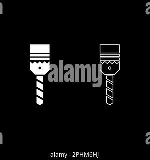 Drill with cartridge bit stationary use set icon white color vector ...