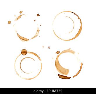 Coffee Stain Isolated, Coffe Wet Stamp, Mug Bottom Round Mark, Spilled ...