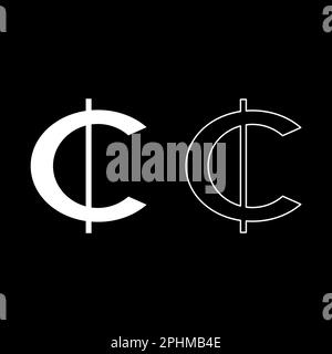 Ghana Cedi currency symbol money sign cash GHS Ghanaian icon in circle ...