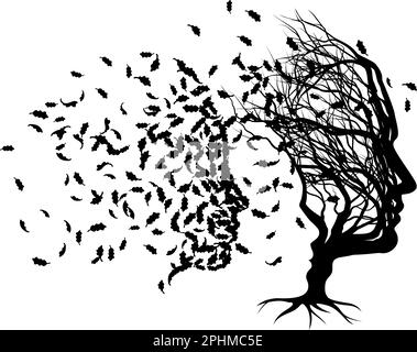 Optical Illusion Tree Man Woman Couple Faces Stock Vector Image & Art ...