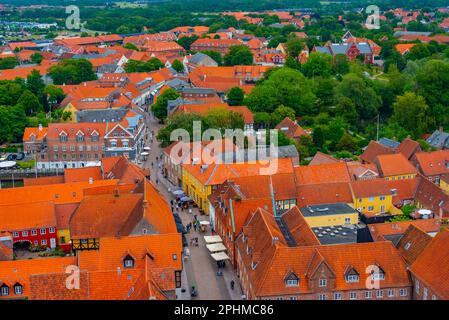 Aerial view of Danish town Ribe Stock Photo - Alamy