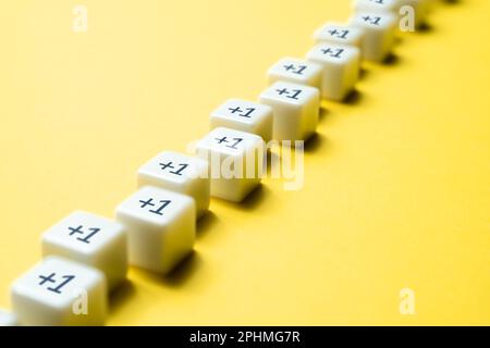 Sequence plus one. Add one more. Power in unity. Gain step by step ...