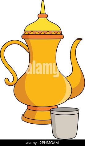Tea Set Cartoon Colored Clipart Illustration Stock Vector Image & Art ...