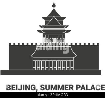 China, Beijing, Summer Palace, travel landmark vector illustration ...