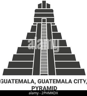 Guatemala , Guatemala City,Tikal, travel landmark vector illustration ...