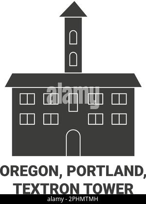 United States, Oregon, Portland, Textron Tower travel landmark vector ...