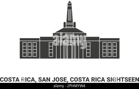 Costa Rica, San Jose, Costa Rica Sightseen travel landmark vector ...