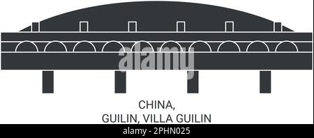 China, Guilin, Elephant Trunk Hill, travel landmark vector illustration ...