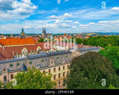 Aerial view, monastery St.Emmeram, it Basilica of St. Emmeram and head ...