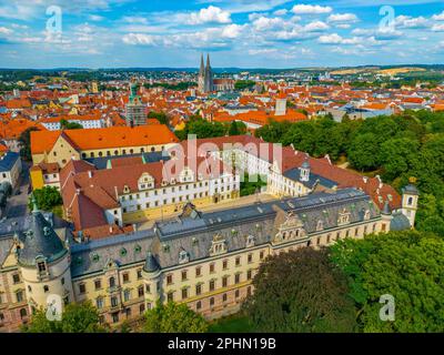 Aerial view, monastery St.Emmeram, it Basilica of St. Emmeram and head ...