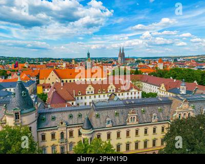 Aerial view, monastery St.Emmeram, it Basilica of St. Emmeram and head ...