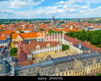Aerial view, monastery St.Emmeram, it Basilica of St. Emmeram and head ...