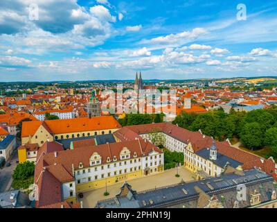 Aerial view, monastery St.Emmeram, it Basilica of St. Emmeram and head ...