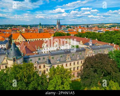 Aerial view, monastery St.Emmeram, it Basilica of St. Emmeram and head ...