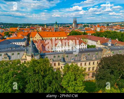 Aerial view, monastery St.Emmeram, it Basilica of St. Emmeram and head ...