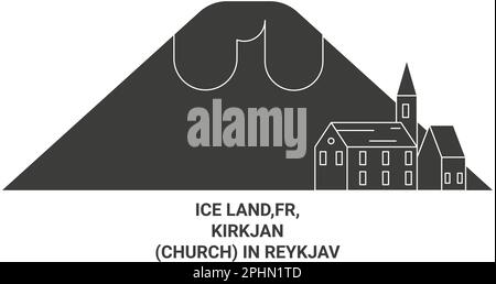 Iceland, Kirkjan In Reykjavk travel landmark vector illustration Stock ...