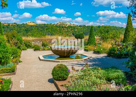 Garden of Willibaldsburg castle in German town Eichstätt Stock Photo ...