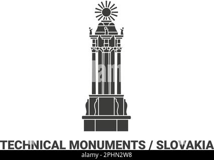 Slovakia, Technical Monuments travel landmark vector illustration Stock ...