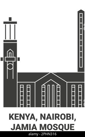Kenya, Nairobi, Jamia Mosque travel landmark vector illustration Stock ...