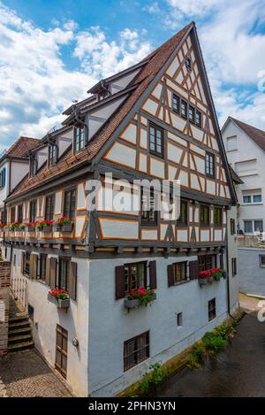 Traditional buildings at Fishermen's district of German town Ulm Stock ...