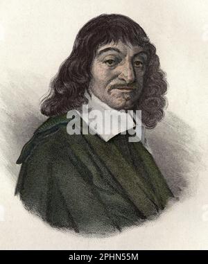 A portrait of the French philosopher and scientist René Descartes Stock ...