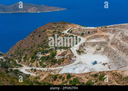 Marble quarry at Greek island Crete Stock Photo - Alamy