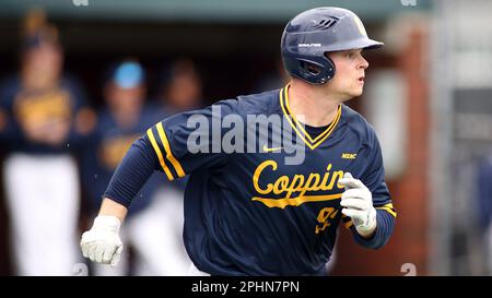 Coppin State University pitcher Liam McCallum (99) throws during an ...